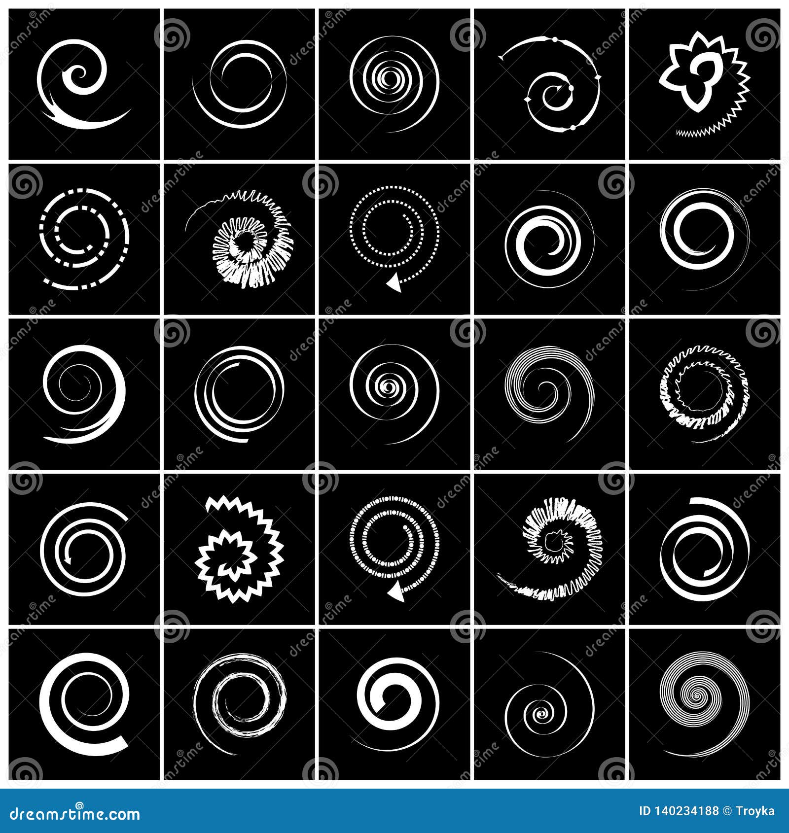 Design Elements Set. Spiral Icons Stock Vector - Illustration of ...