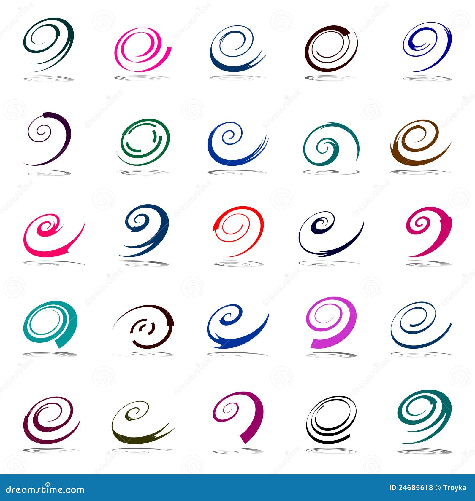 Design Elements Set. Spiral Movement Stock Vector - Illustration of ...