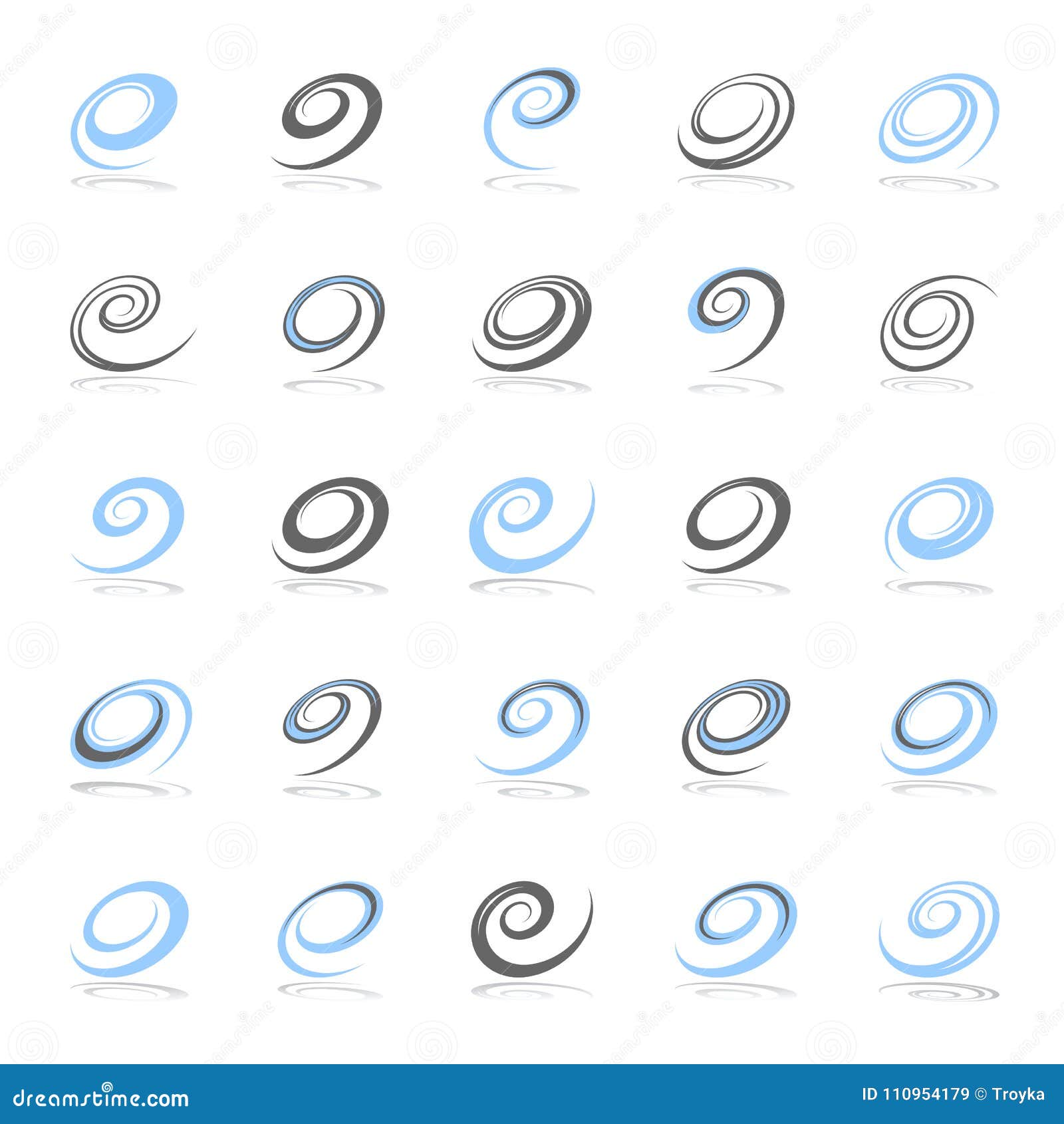 Design Elements Set. Spiral Shapes Stock Vector - Illustration of ...