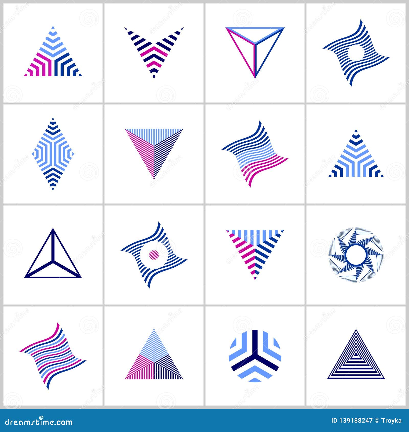 Design Elements Set. Triangle, Circle, Diamond Shapes. Geometric ...