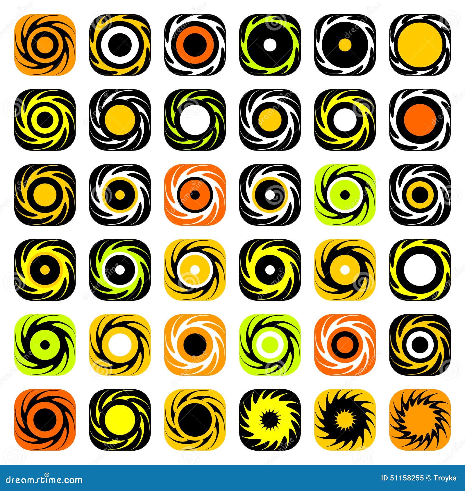 Design Elements Set. Whirl Movement Stock Vector - Illustration of ...