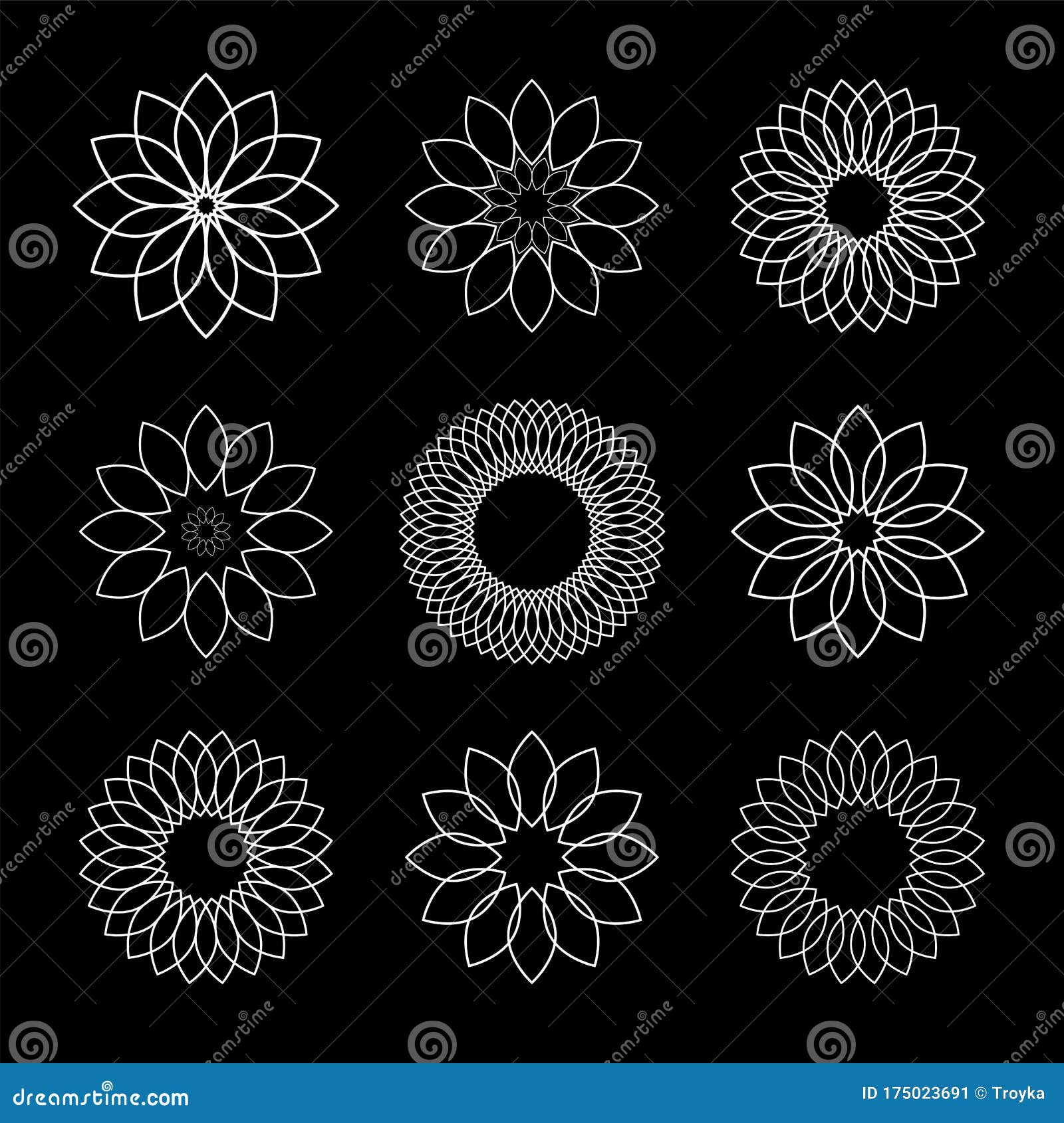 Design Elements Set. Decorative Icons Stock Vector - Illustration of ...
