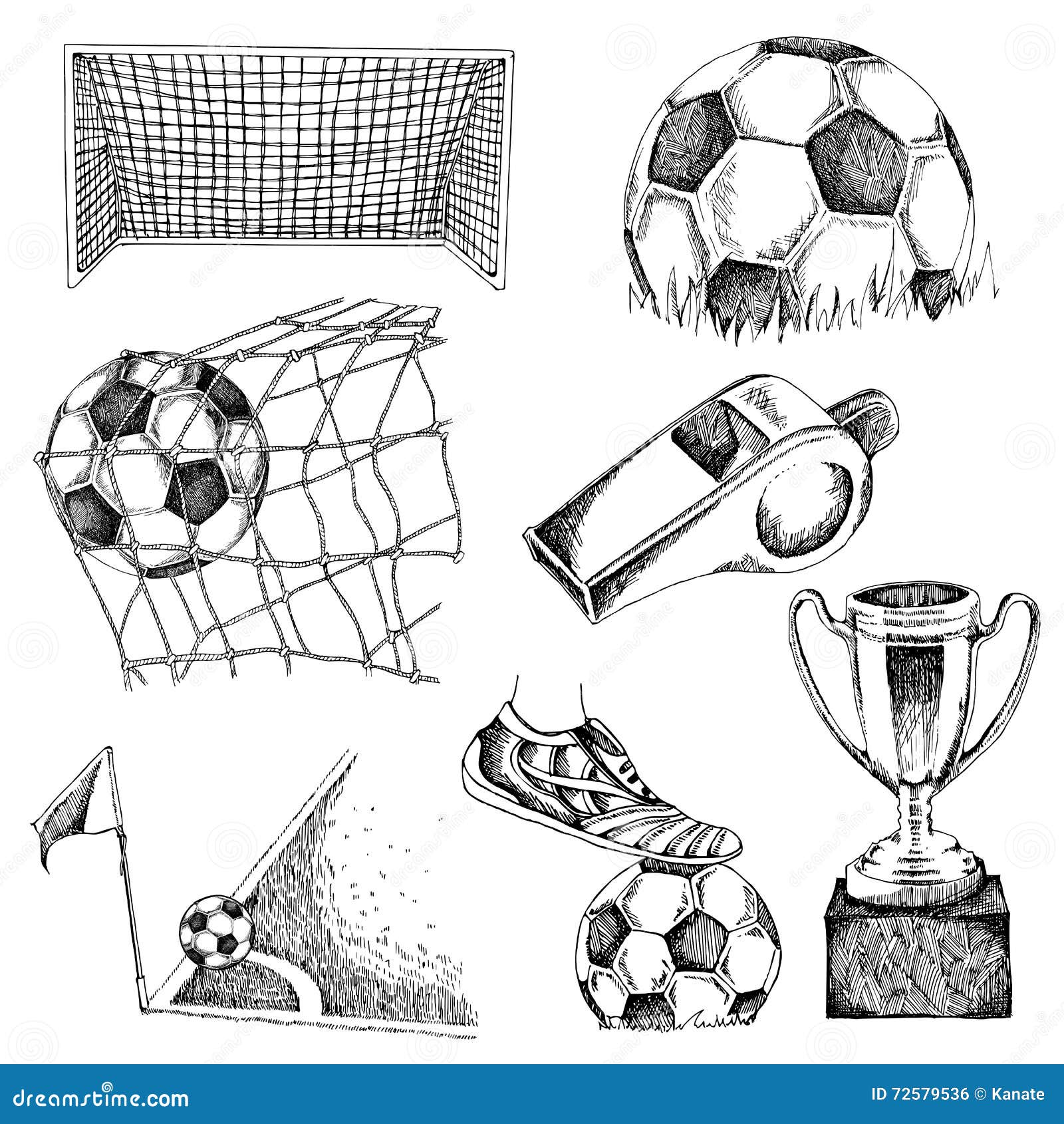 Design elements of soccer stock vector. Illustration of sketch - 72579536