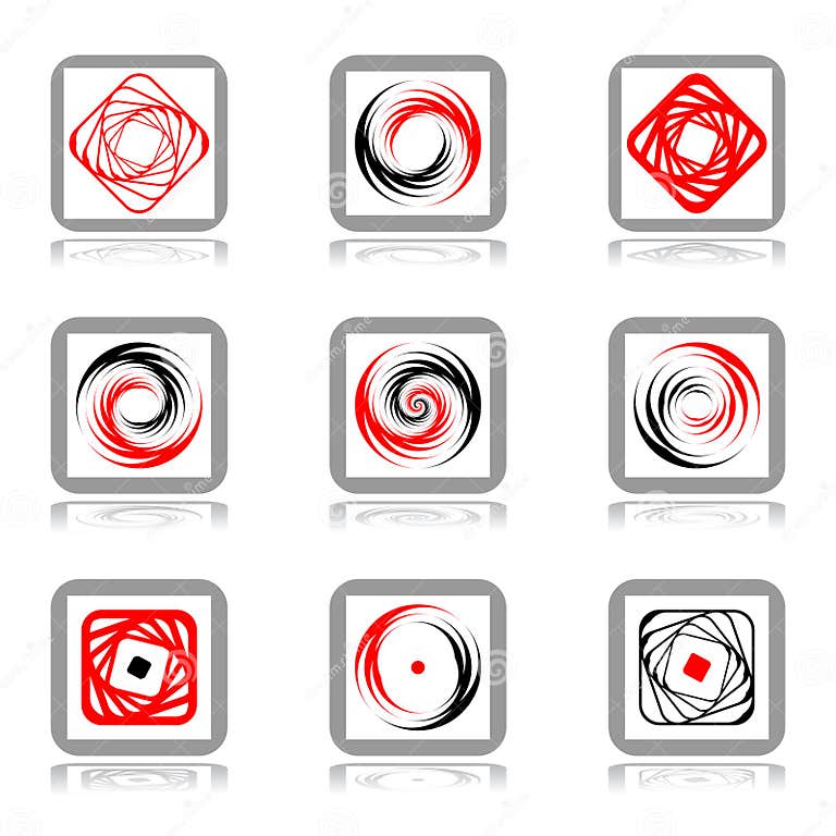 Design Elements with Spiral Movement. Stock Vector - Illustration of ...