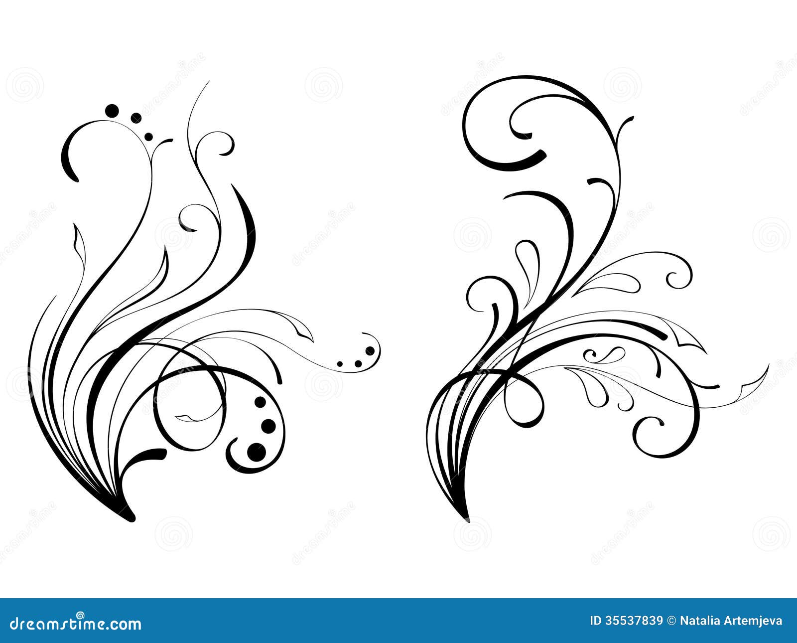 Design elements (swirls)-8 stock vector. Illustration of deco - 35537839