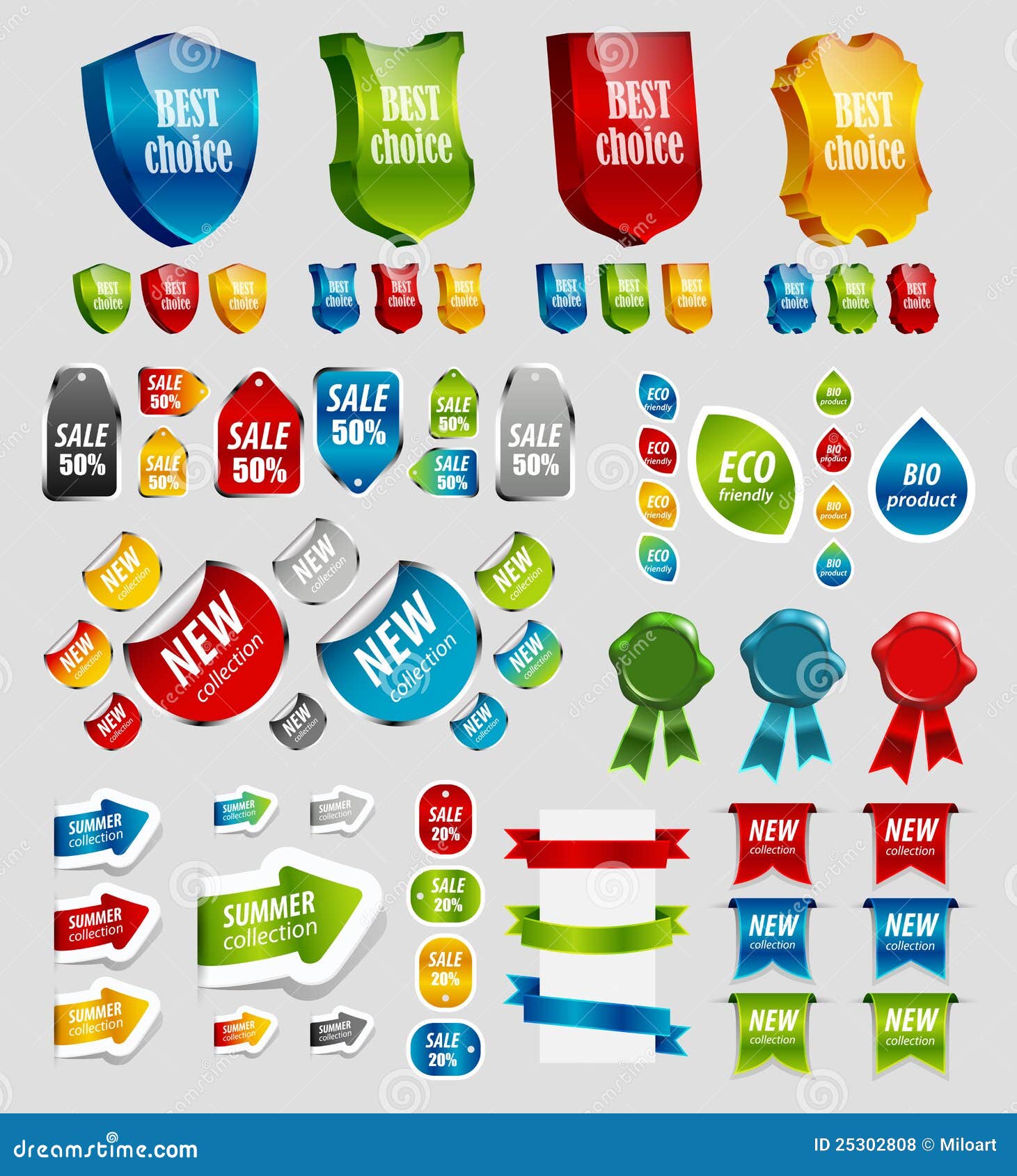 Design Elements: Tags, Stickers, Ribbons. Stock Vector - Illustration ...