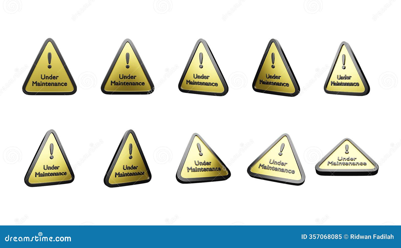 3d Icon Render. Set of Under Maintenance Sign Illustration Stock ...