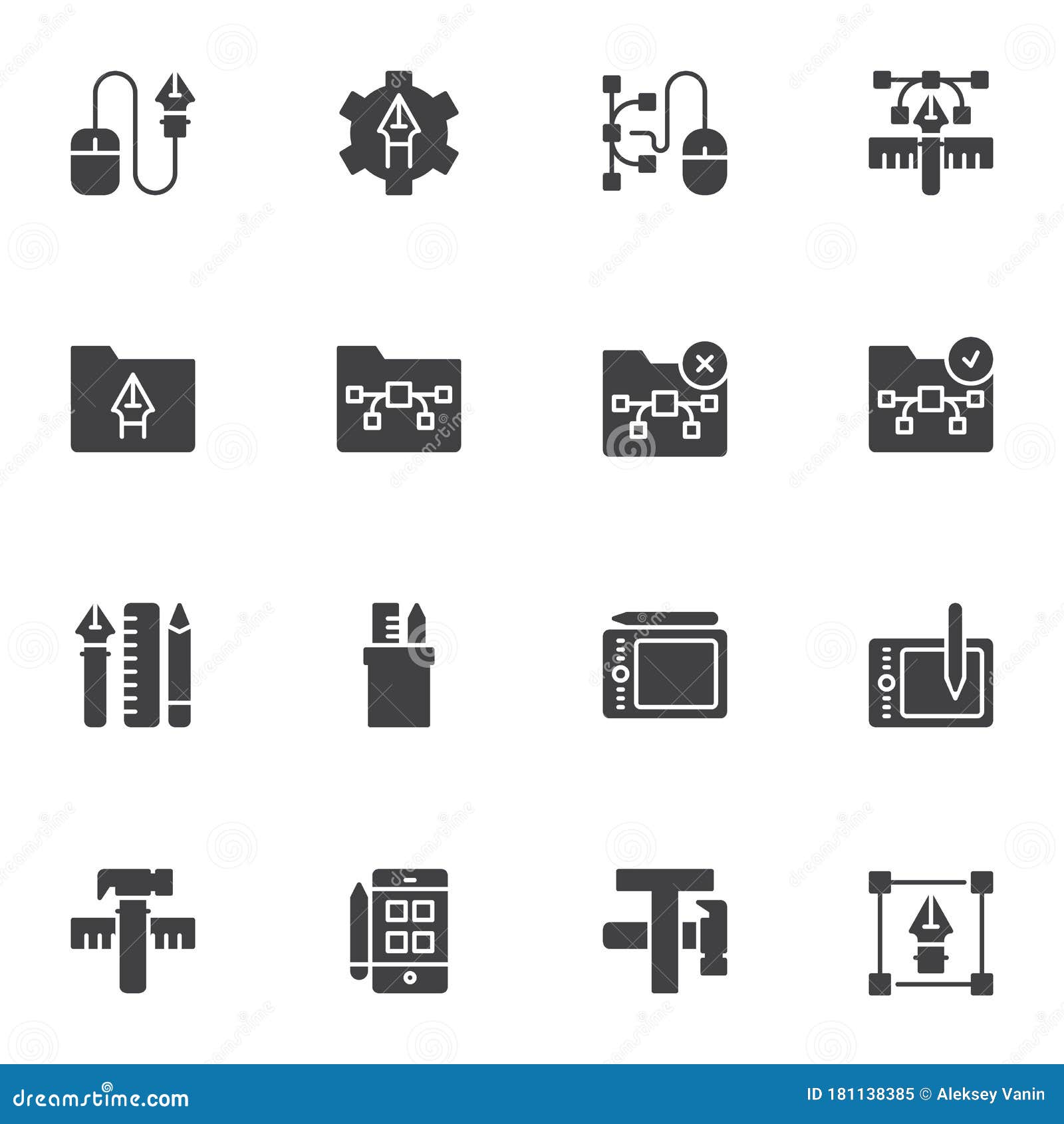 Design Elements Vector Icons Set Stock Vector - Illustration of filled ...