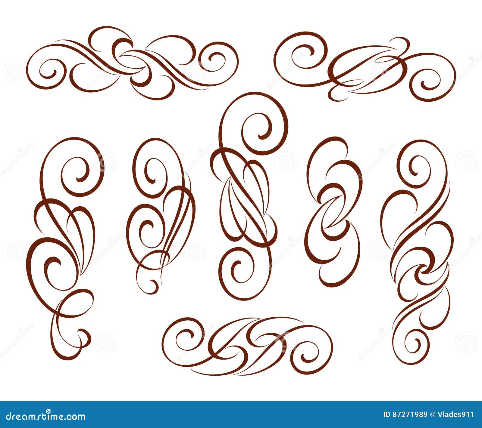 Design Elements. Vector Illustration.Brown . Set. Stock Vector ...