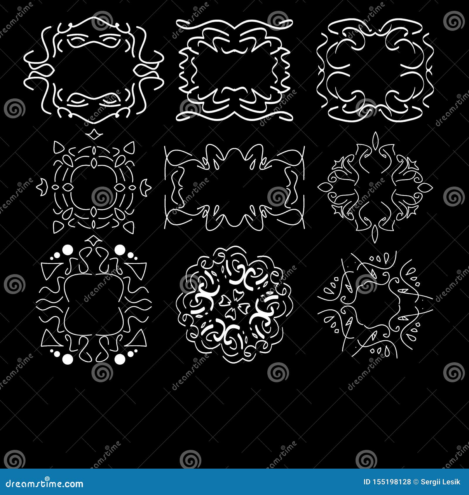 Design Elements, Vintage Royalty Frames And Borders In White. Vector ...