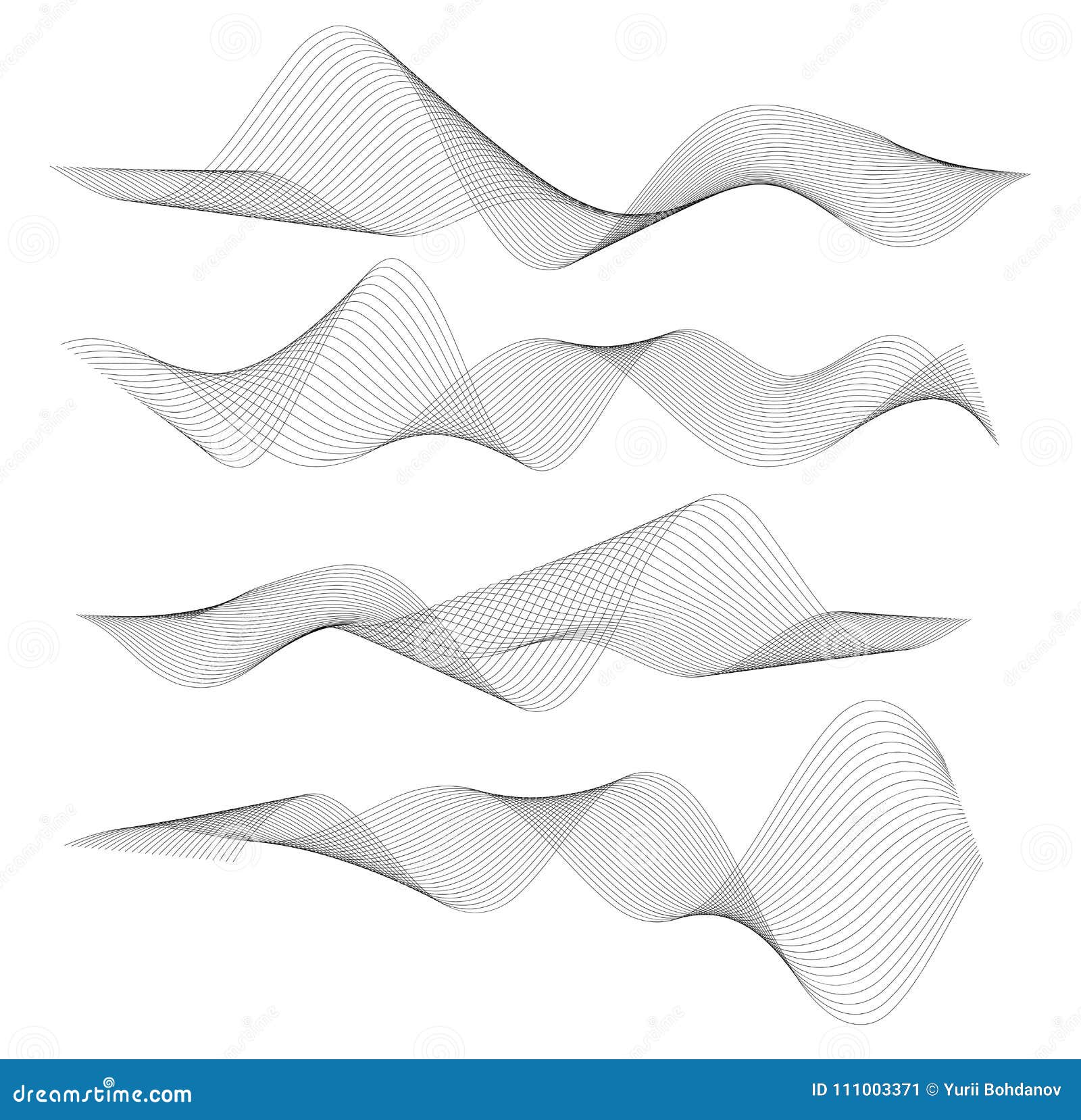 Design Element Wavy Ribbon from Many Parallel Lines30 Stock Vector ...