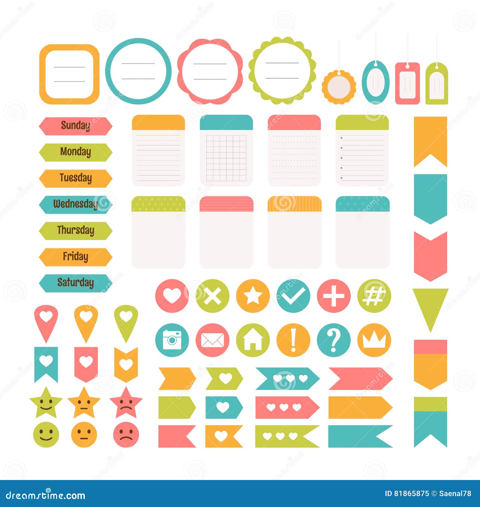 Template For Notebooks. Cute Design Elements. Notes, Labels, Stickers ... Template For Notebooks. Cute Design Elements. Notes, Labels, Stickers ...