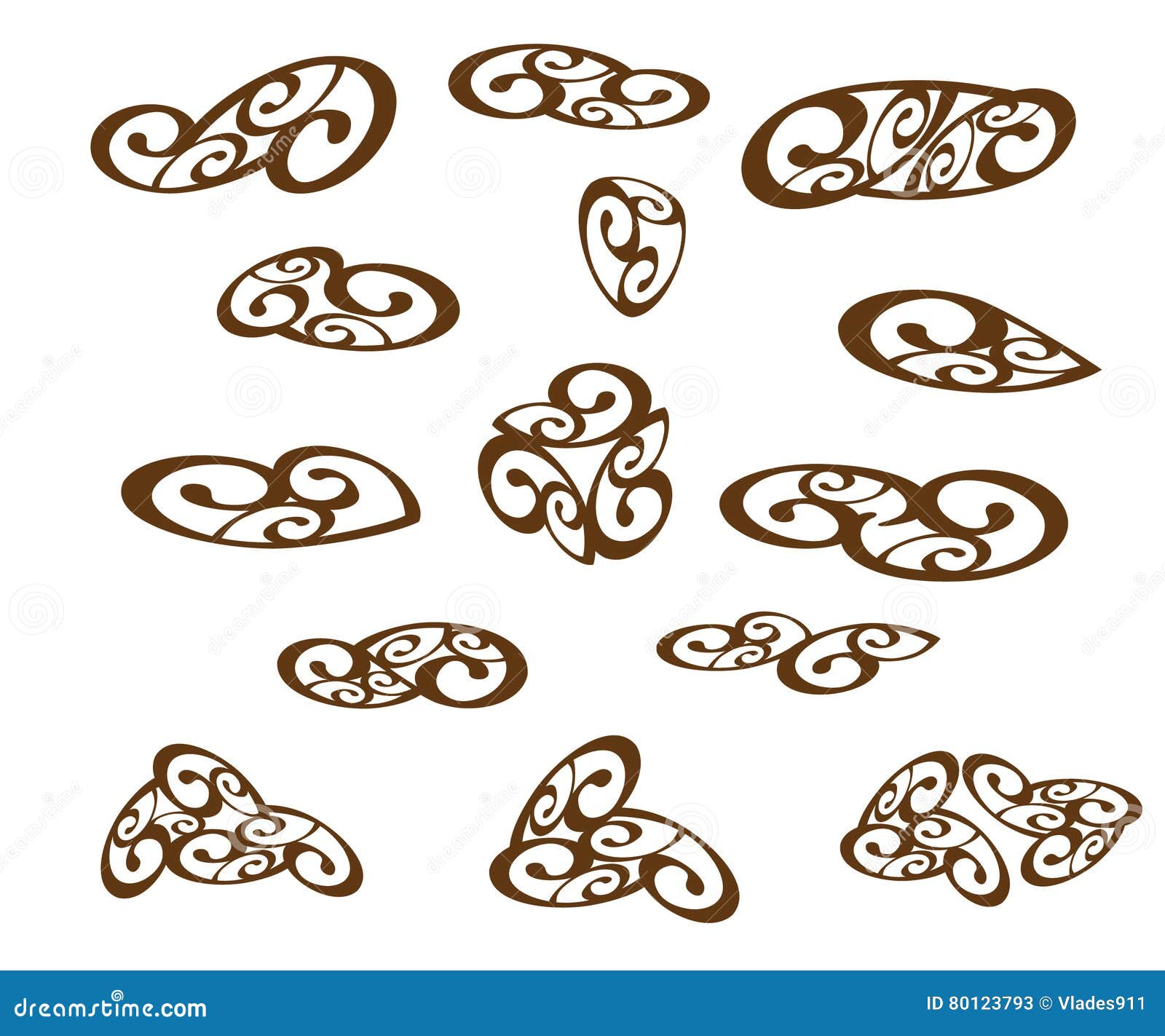 Design Elements on a White Background.Brown. Vector Illustration. Stock ...