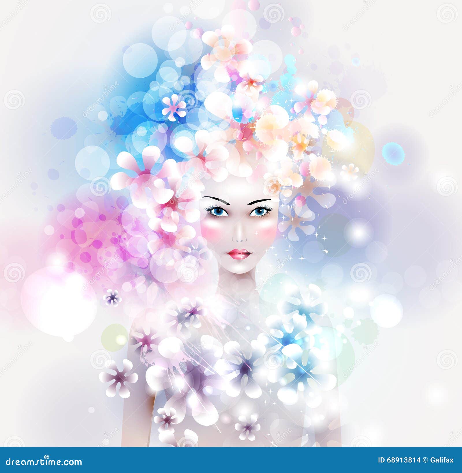 Design Elements with Woman Face Stock Vector - Illustration of modern ...