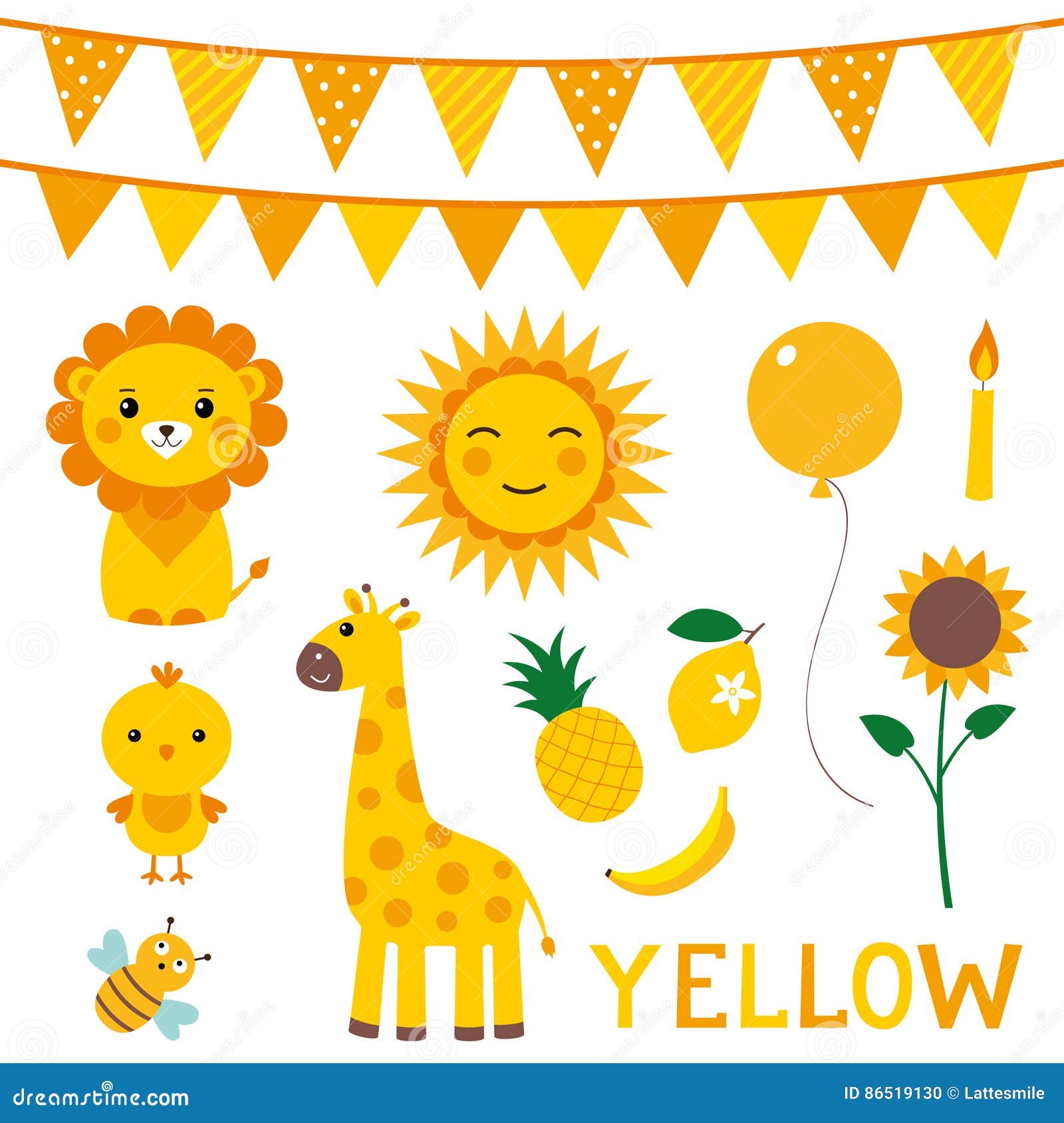 Design Elements in Yellow Color Stock Vector - Illustration of ...