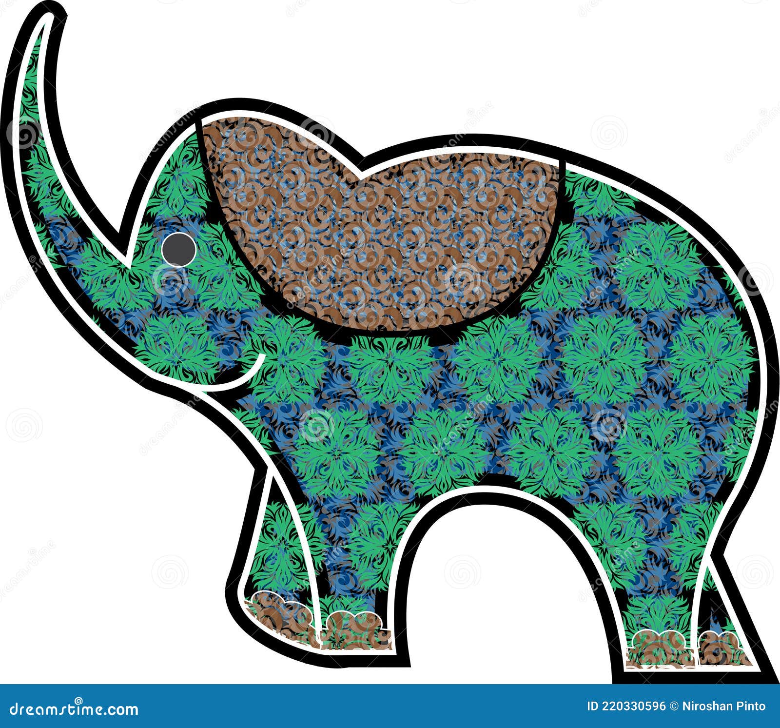 Design Elephant Vector Art in Illustrator Stock Illustration ...