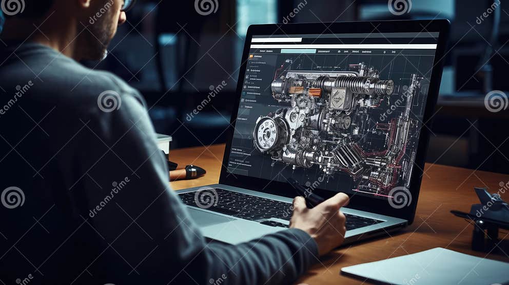 Design Engineer at Computer Designing Stock Illustration - Illustration ...