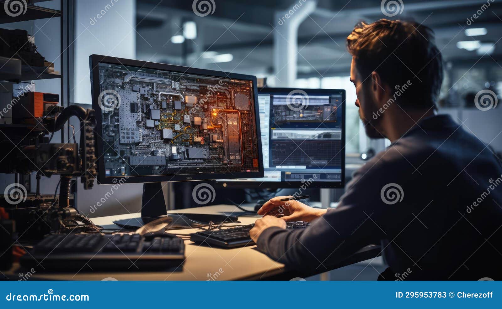 Design Engineer at Computer Designing Stock Illustration - Illustration ...