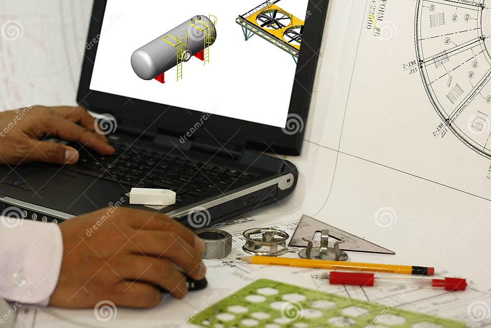 Design Engineer at Work on a Computer Stock Image - Image of occupation ...