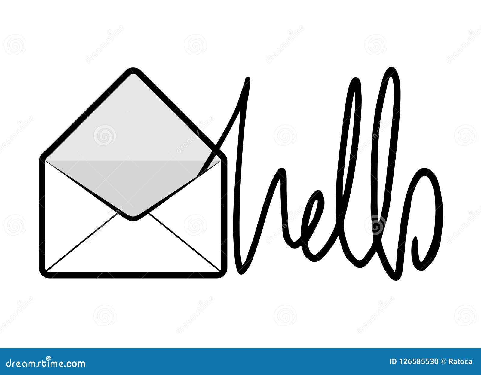 Envelope with Hello Message Stock Vector - Illustration of symbol ...