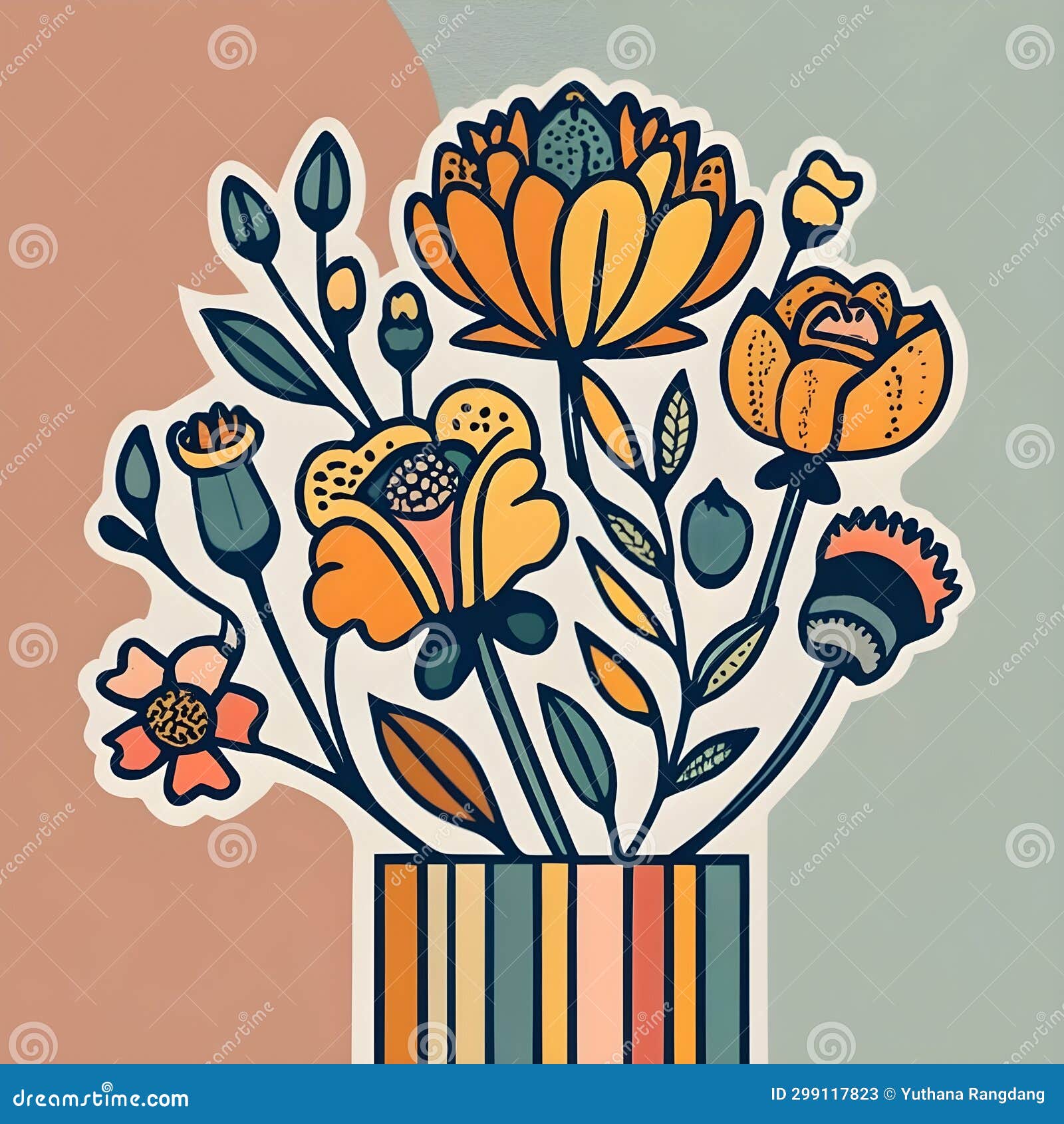 Design of an Extra Small and Thin Line Art of Floral Wall Art, Include ...