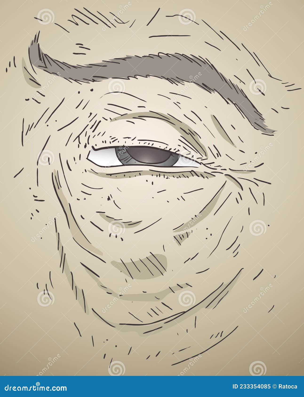 Design of eye of old man stock vector. Illustration of vision - 233354085