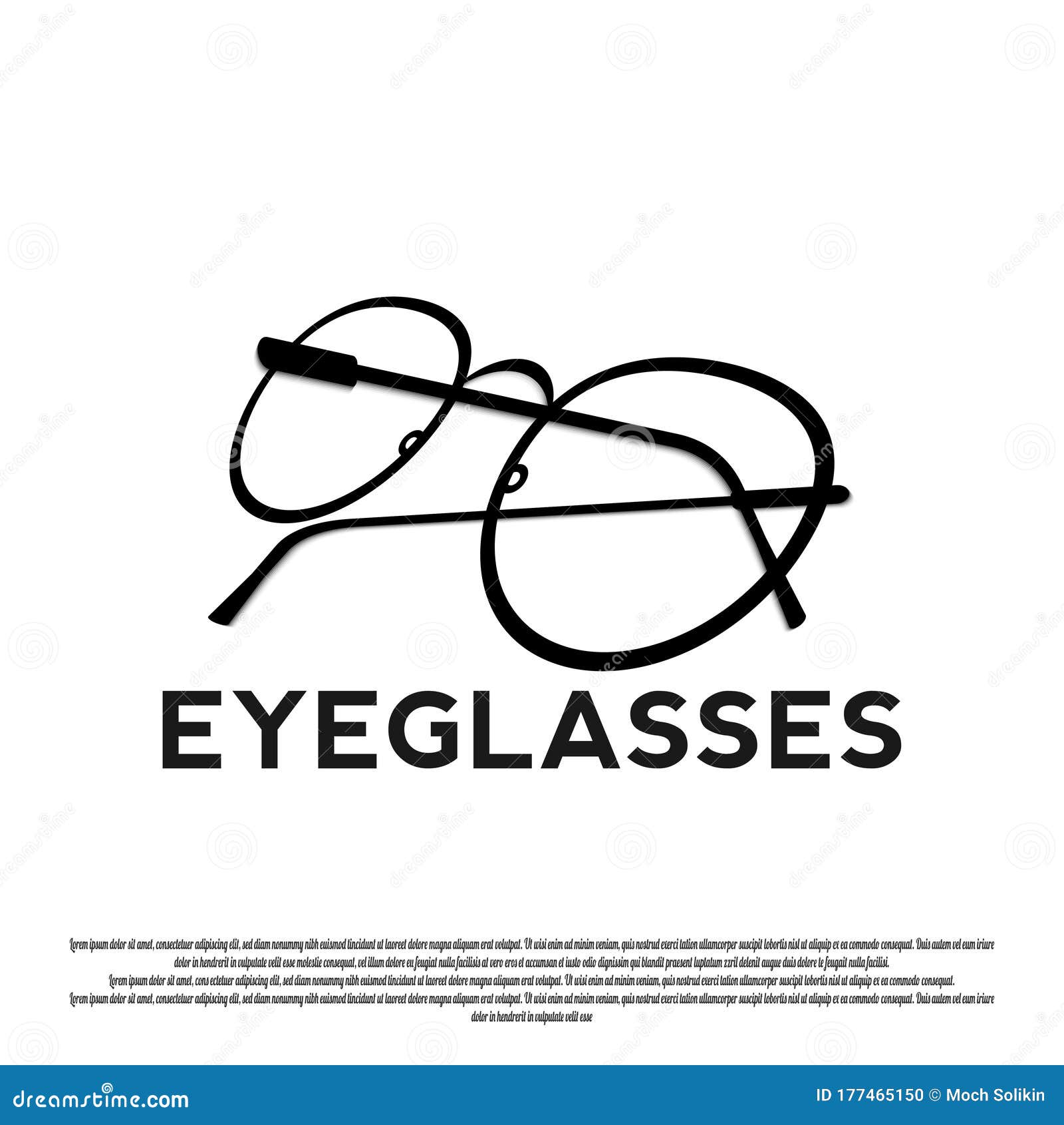 Eyeglasses Frame Icon On White Background Set Royalty-Free Stock Photo ...