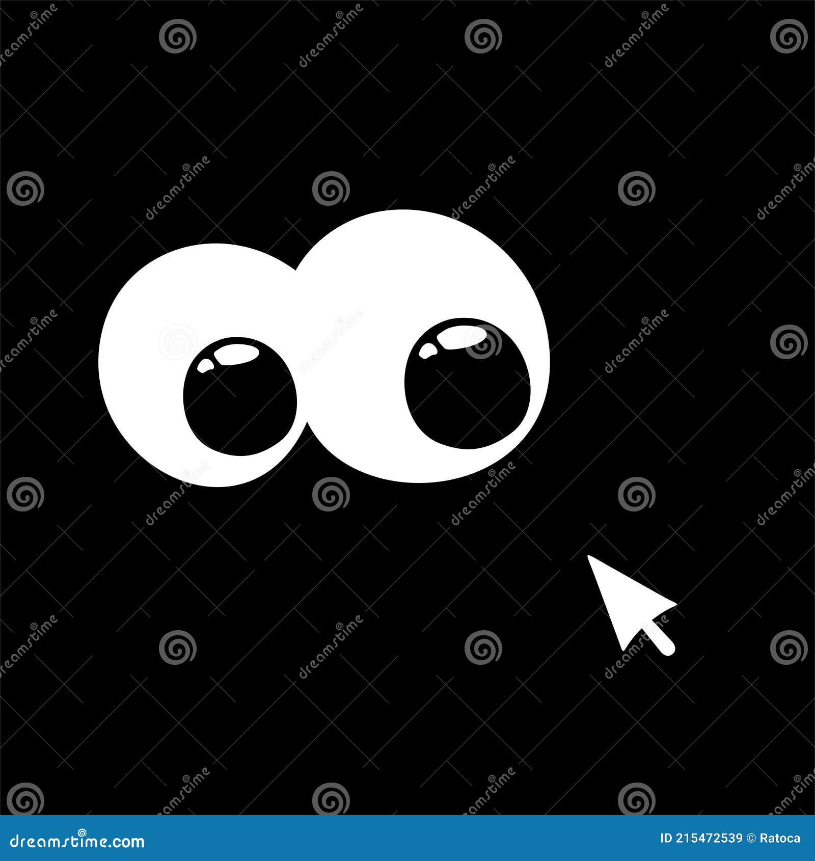Design of Eyes Looking a Arrow Cursor Stock Vector - Illustration of ...