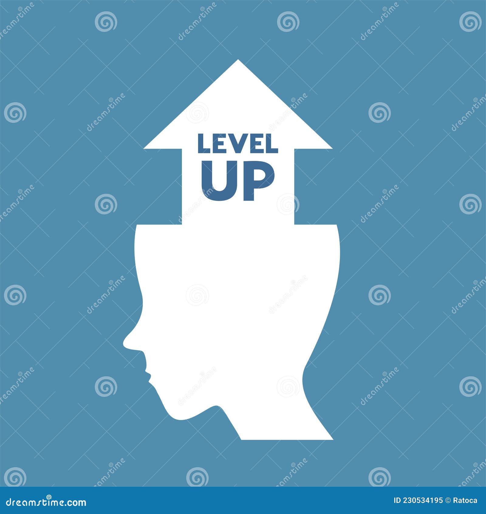 Design of Face with Level Up Message Stock Vector - Illustration of ...