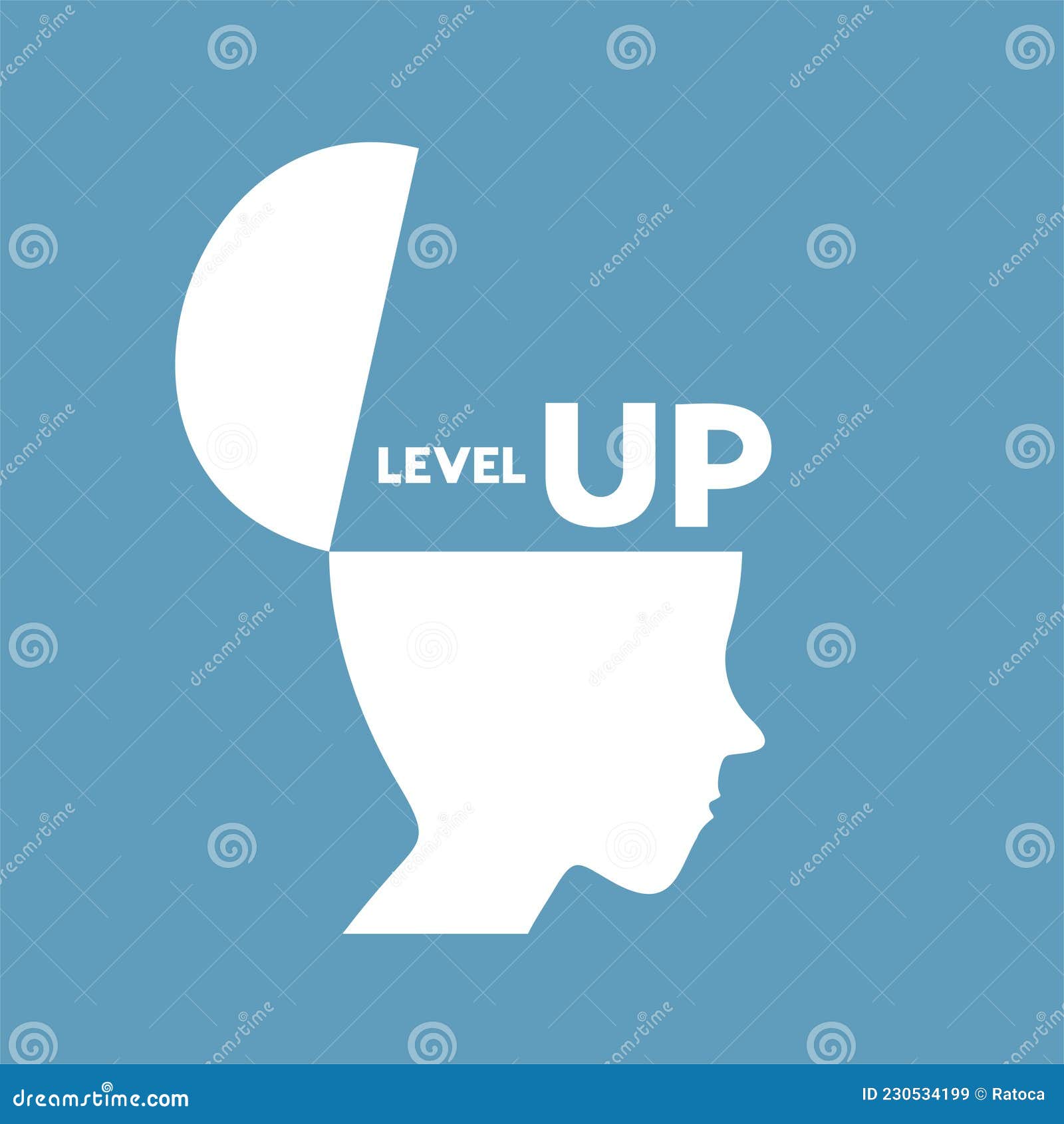 Design of Face with Level Up Message Stock Vector - Illustration of ...
