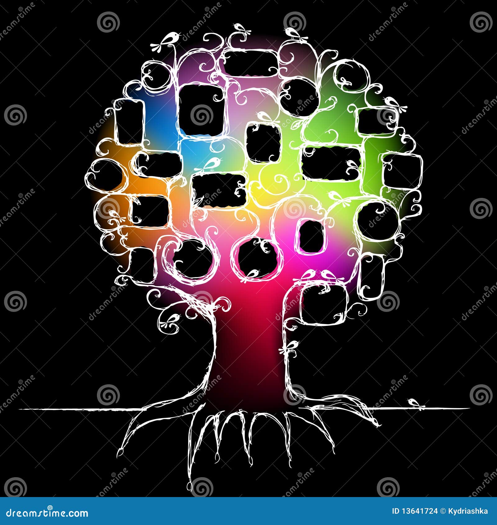 Colorful Family Tree Background