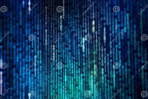 Power of Big Data: Binary Code Information on Computer Screen Stock Photo - Image of information ...