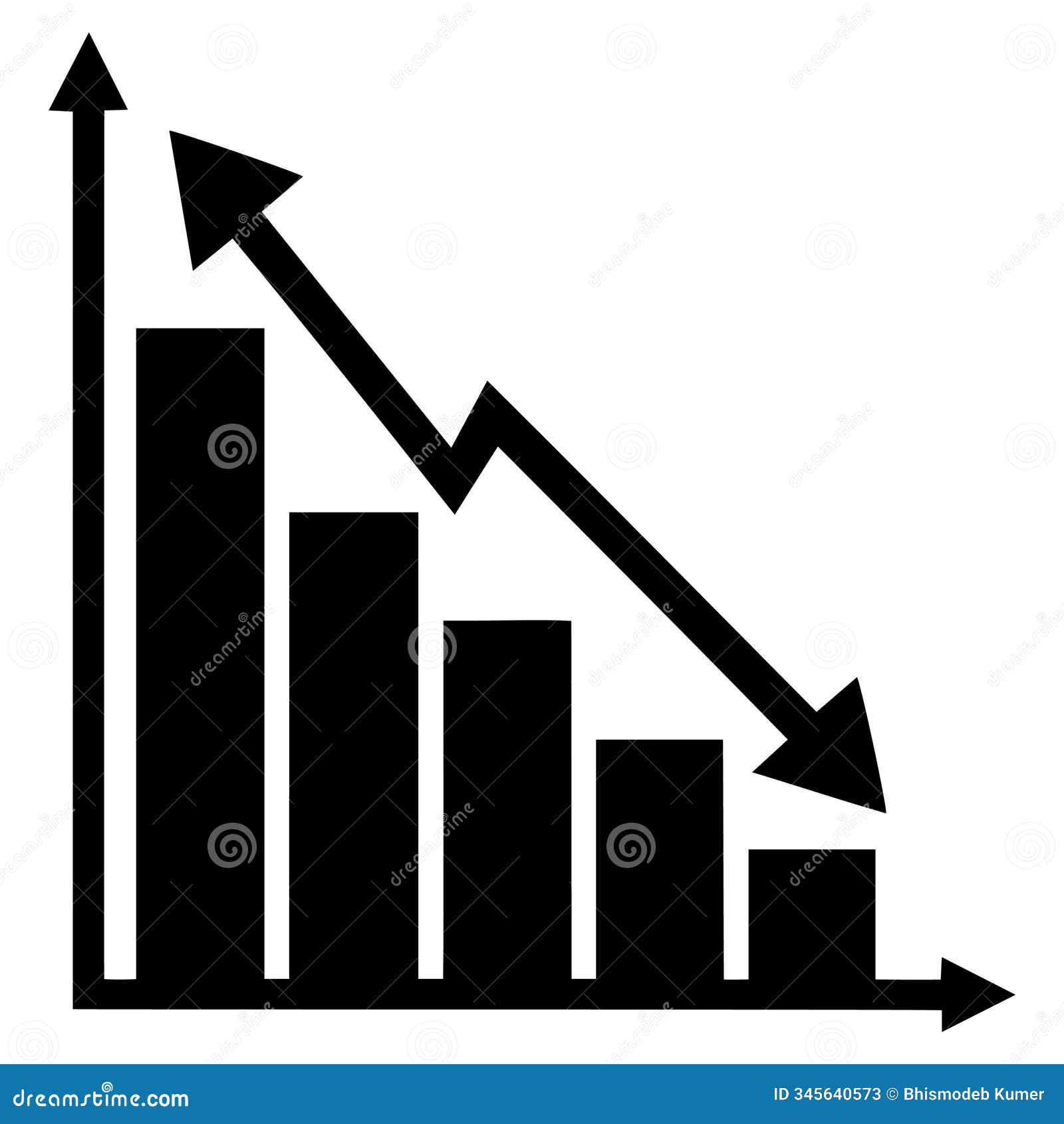 Silhouette Growth Chart Icon Black and White Stock Vector ...