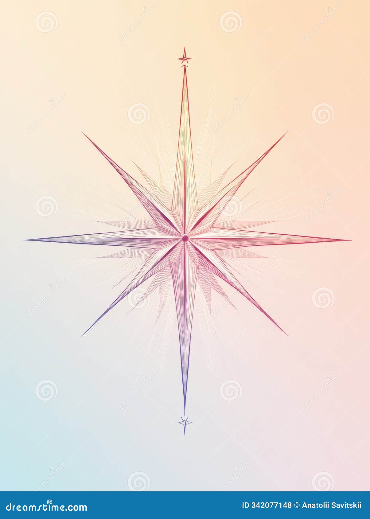 This Design Features a Geometric Compass Rose with Clean, Sharp Lines ...