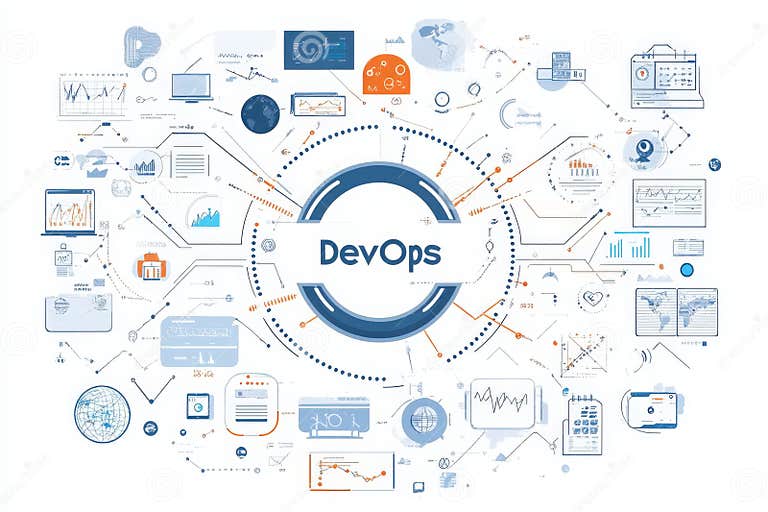 DevOps Concept with Infinity Loop Symbol Showcasing Various Data and ...