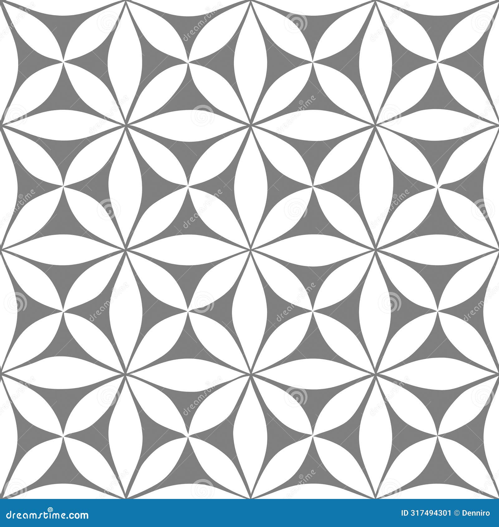 Seamless Gray and White Abstract Geometric Pattern Stock Illustration ...