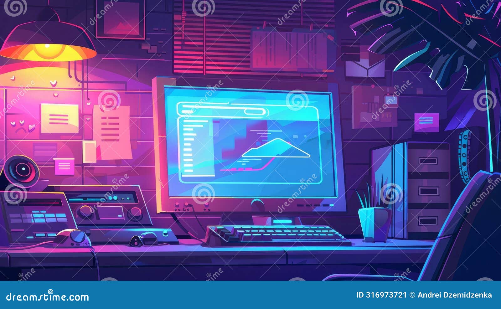 The Design Features Retro Software Windows on a Computer Desktop, Such ...