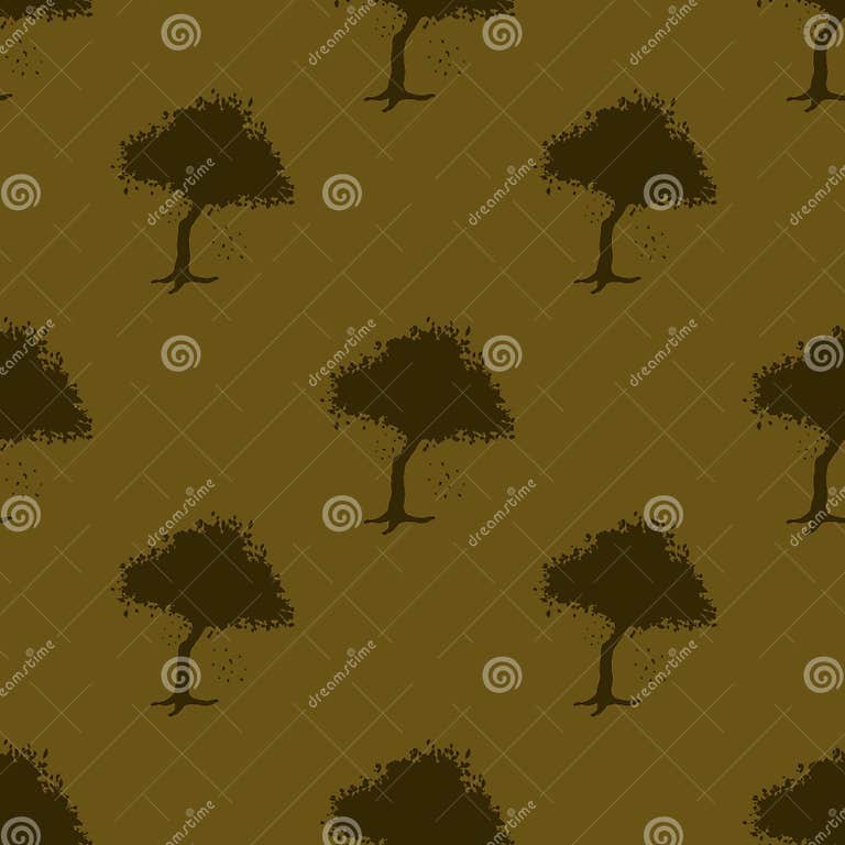 Earthy Tree Pattern Design for Fabric and Textile Applications with ...