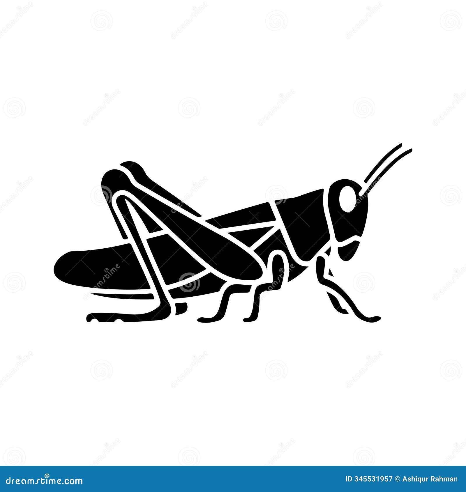 Grasshopper Silhouette Vector Art Illustration with White Background ...