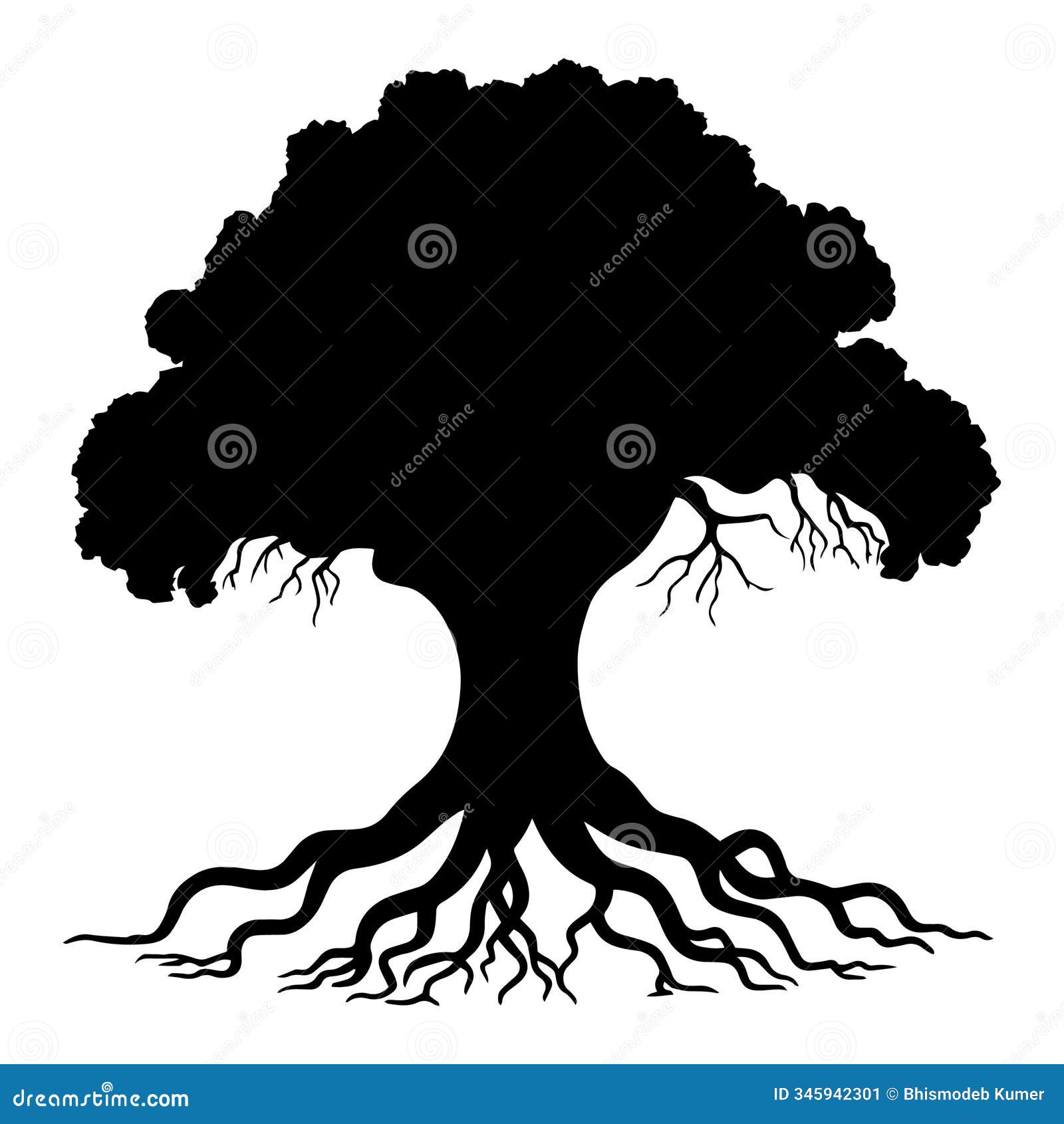 Tree Roots Silhouette Illustration Icon Stock Illustration ...