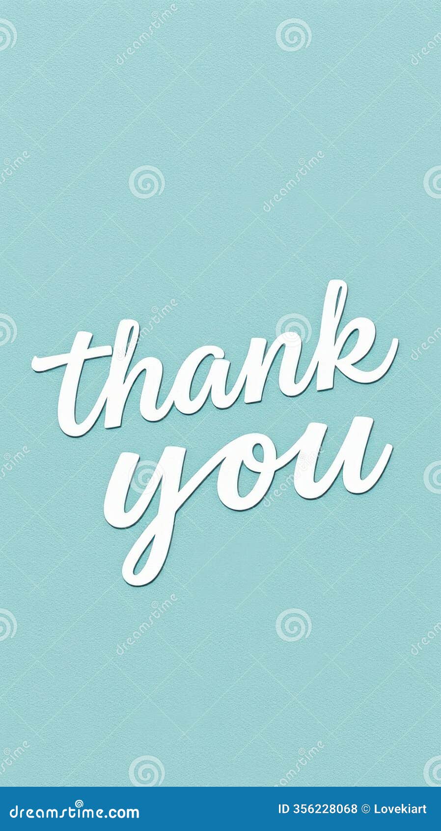 Elegant Thank You Message in White Cursive Font on a Soft Blue ...