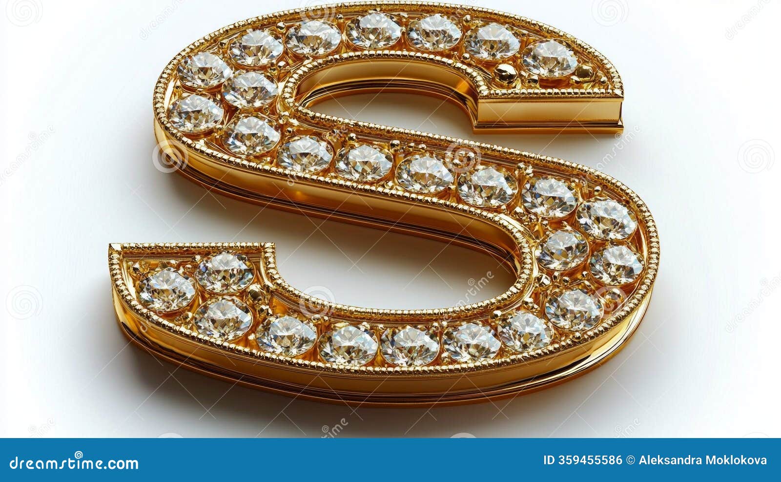 Design Features Three Dimensional Letter S Elegantly Shaped from Gold ...