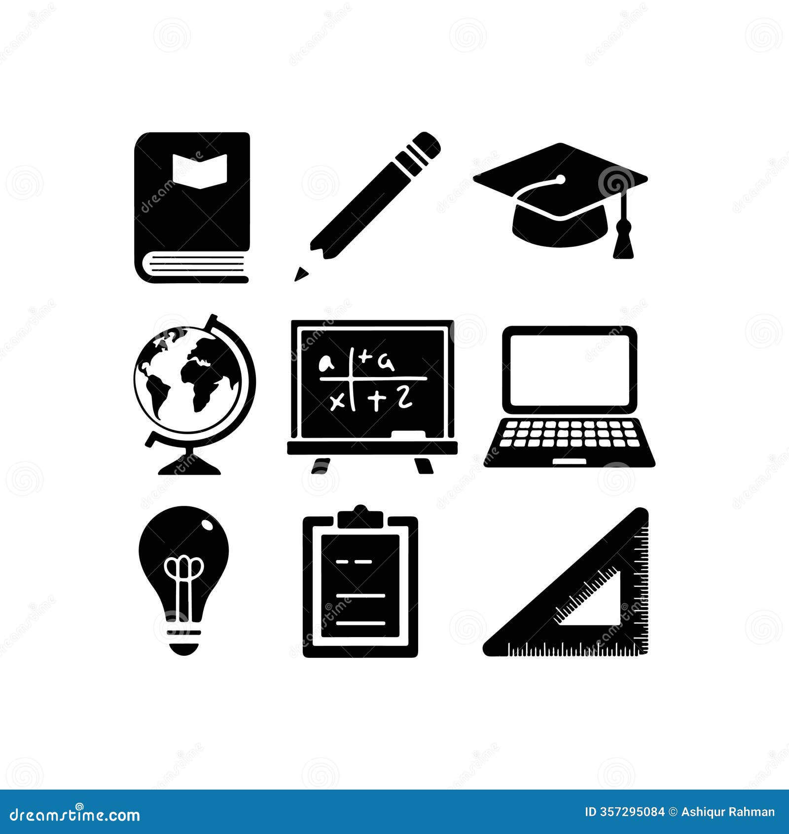 Educational Silhouettes Vector Art Collection Stock Photo - Image of ...