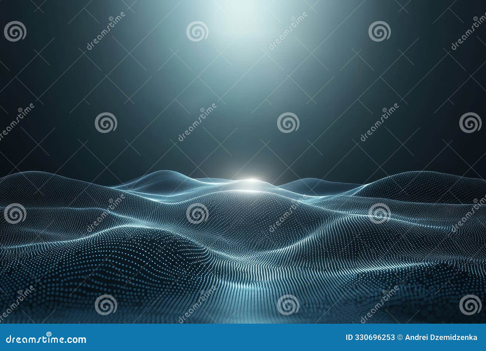 The Design Features a Wave-like Movement of Dots and Flow Particles As ...