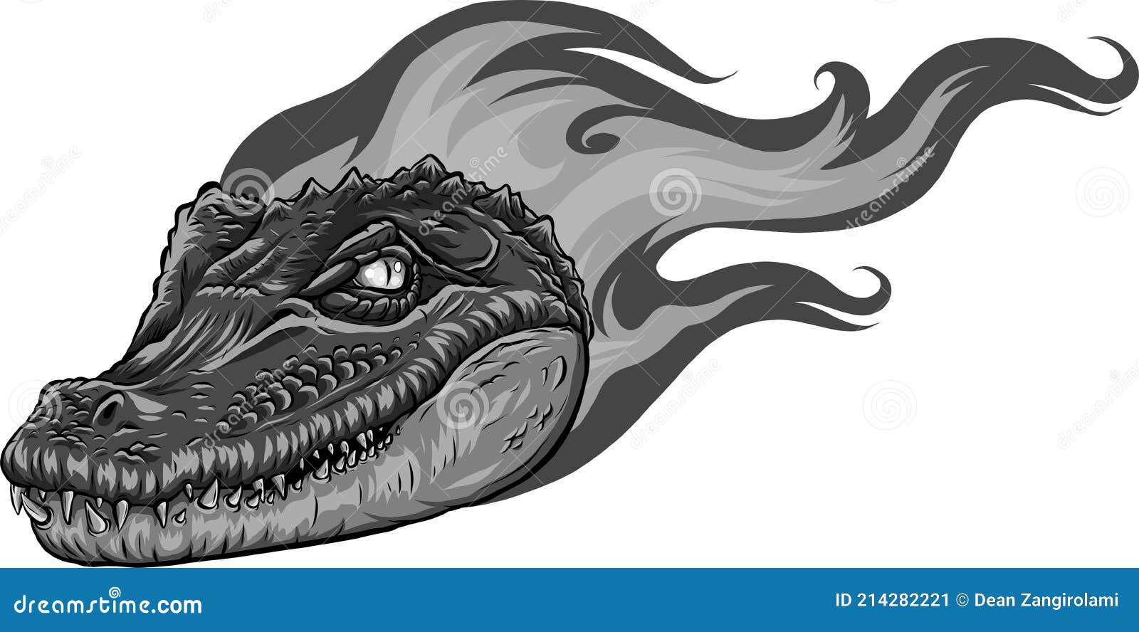Design of Ferocious Alligator Head with Flames Stock Vector ...