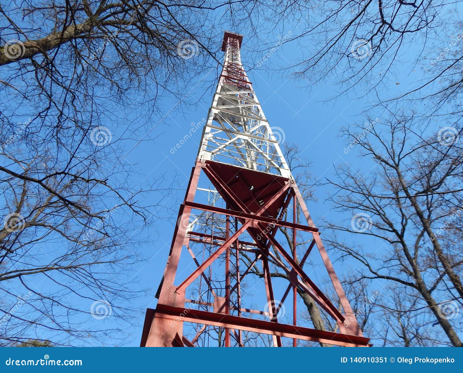 The Design of the Fire Tower of the Metal Stock Image - Image of ...