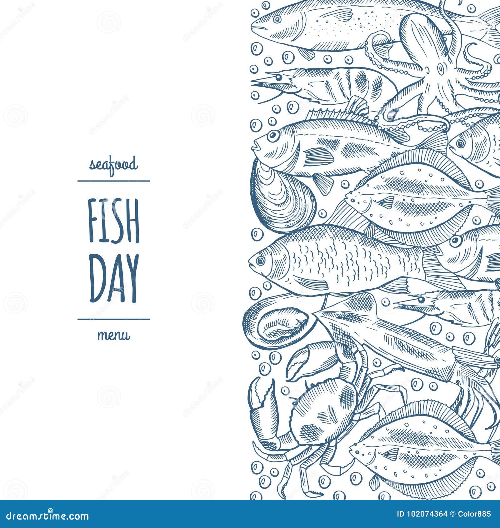 Design a Fish Menu Template for the Restaurant Menu Stock Vector ...