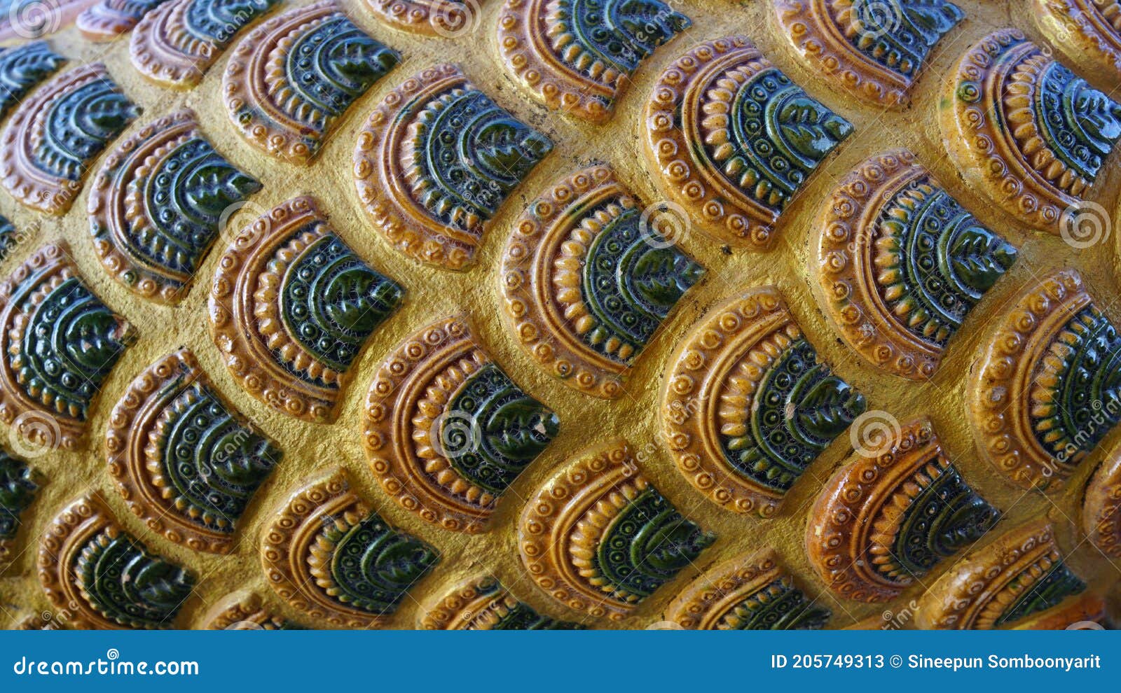 Design Fish Scale Ceramic Tile in Orange and Green Color Texture Stock ...