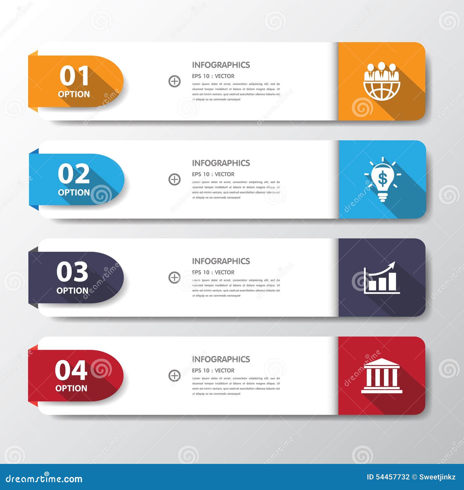 Design Flat Shadow Step Number Banners /graphic or Website.vector Eps10 ...