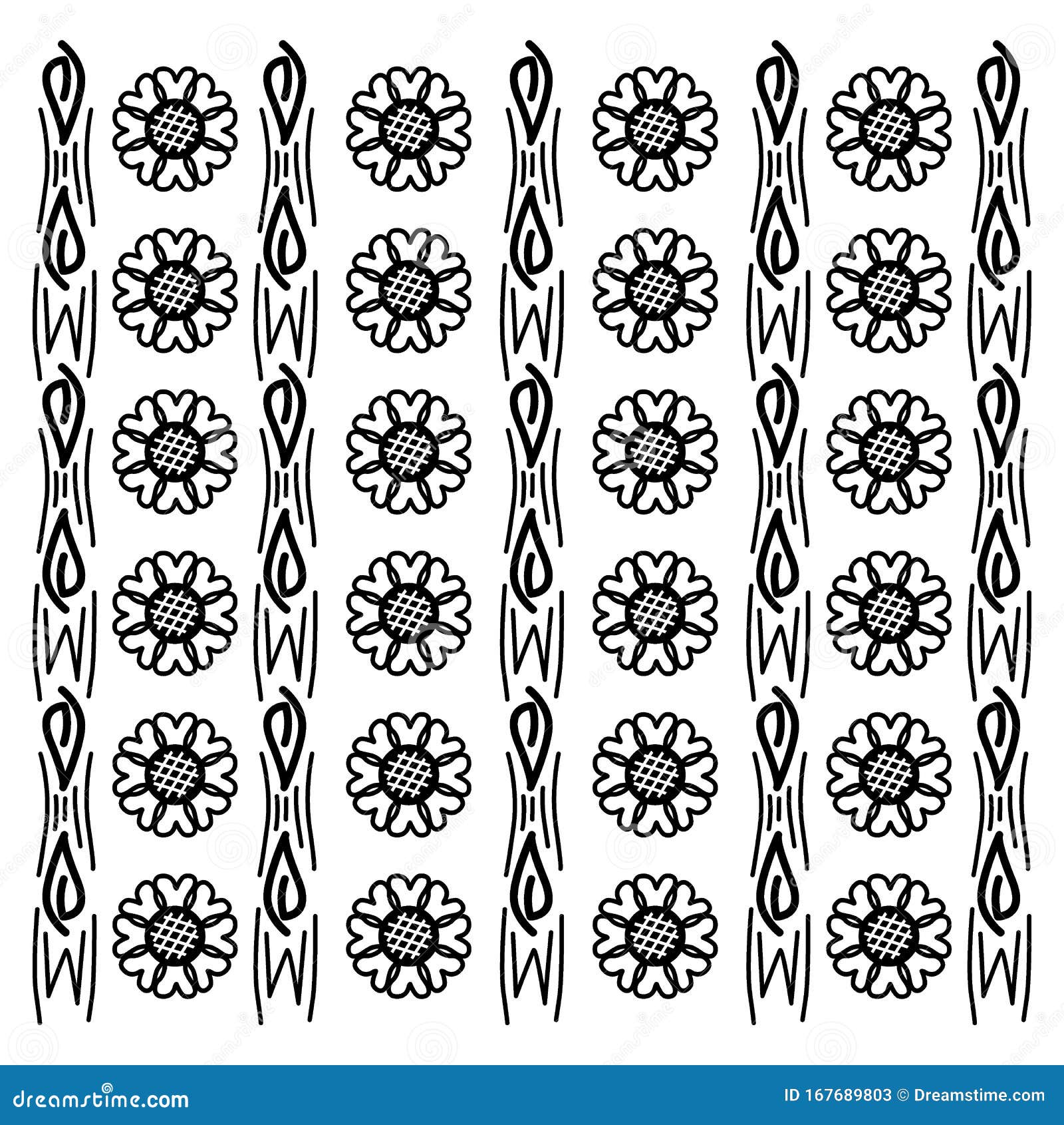 Batik Java Flora Sun Flower Regular Element Abstract Design Stock ...